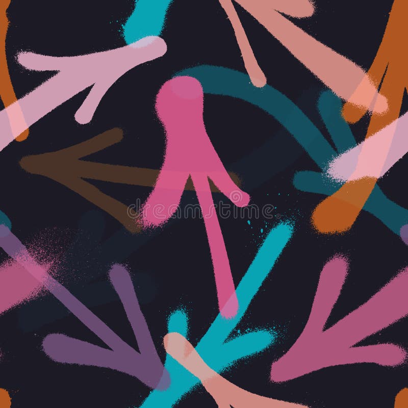 Graffiti Spray Paint Seamless Pattern. Vector Illustration. Stock ...