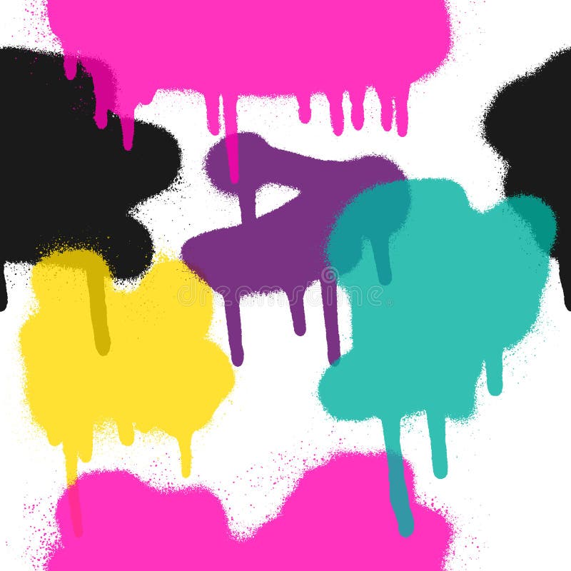Graffiti Spray Paint Seamless Pattern. Vector Illustration. Stock ...