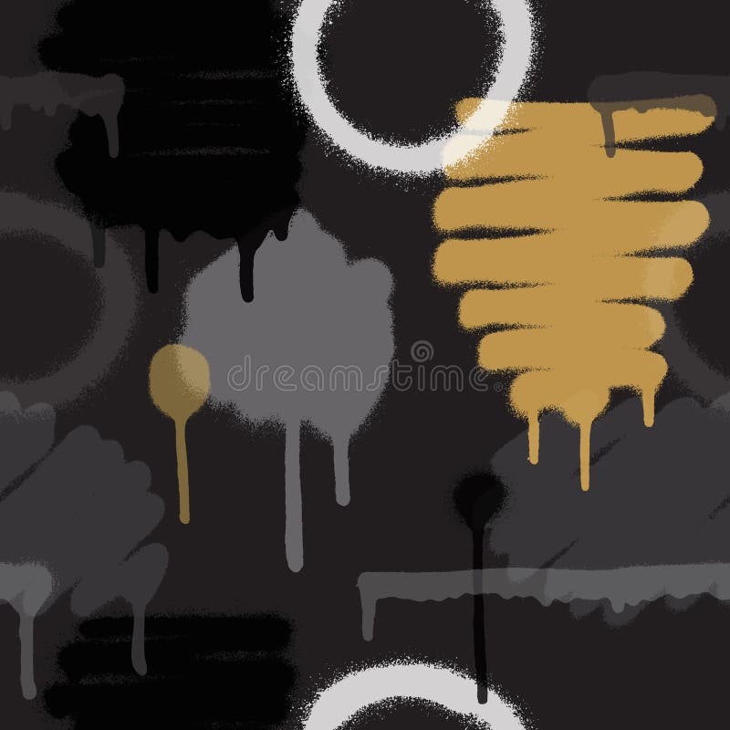 Graffiti Spray Paint Seamless Pattern. Vector Illustration. Stock ...