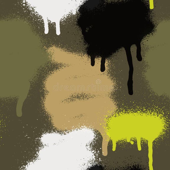 Graffiti Spray Paint Seamless Pattern. Vector Illustration. Stock ...