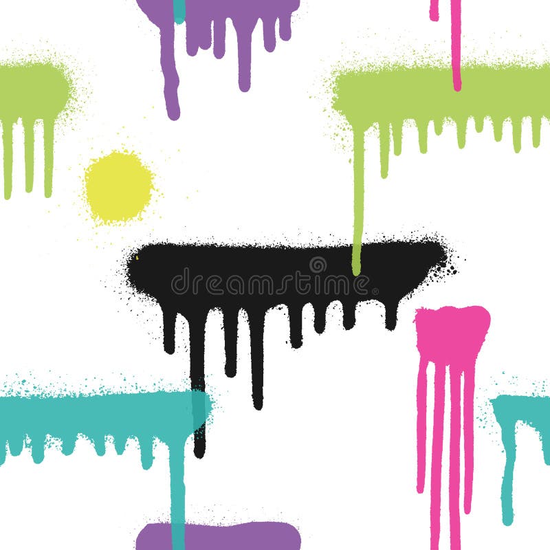 Graffiti Spray Paint Seamless Pattern. Vector Illustration. Stock ...