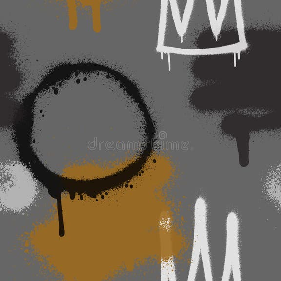 Graffiti Spray Paint Seamless Pattern. Vector Illustration. Stock ...