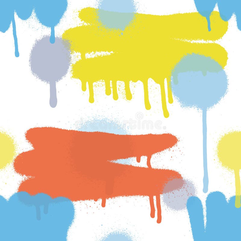 Graffiti Spray Paint Seamless Pattern. Vector Illustration. Stock ...