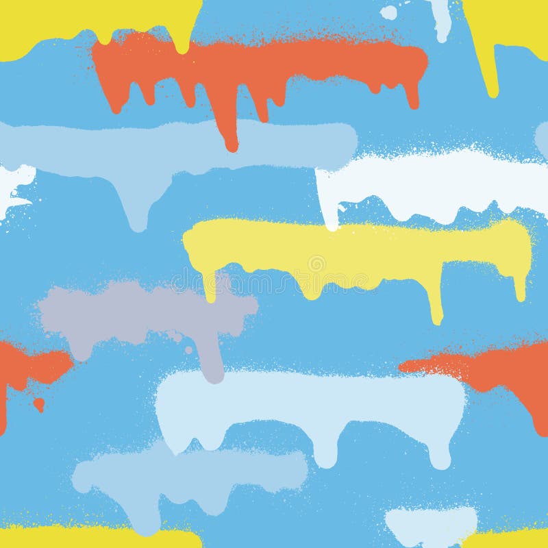 Graffiti Spray Paint Seamless Pattern. Vector Illustration. Stock ...