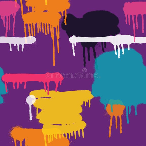 Graffiti Spray Paint Seamless Pattern. Vector Illustration. Stock ...