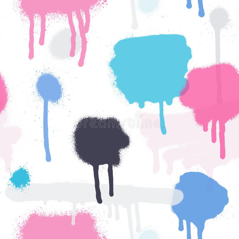 Graffiti Spray Paint Seamless Pattern. Vector Illustration. Stock ...