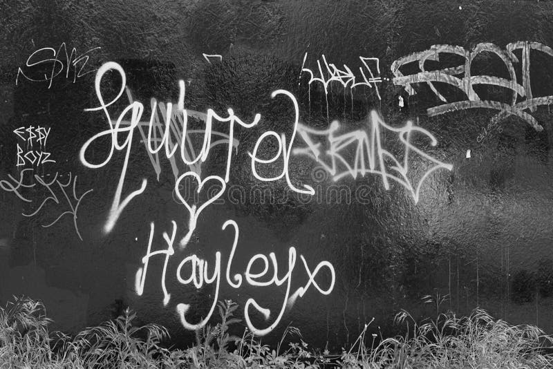 Graffiti Spray Painted on To a Wall Stock Image - Image of spray ...