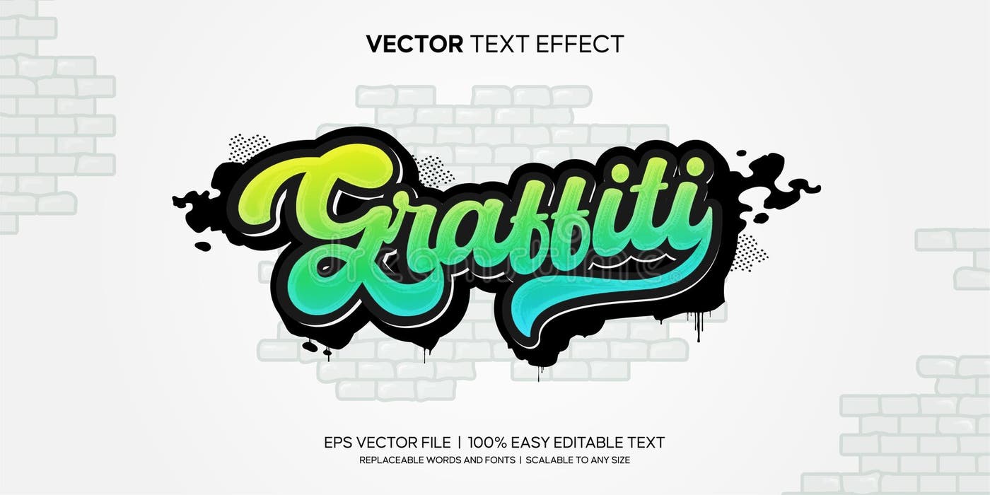 Editable Graffiti Wall Text Stock Illustrations – 295 Editable Graffiti ...