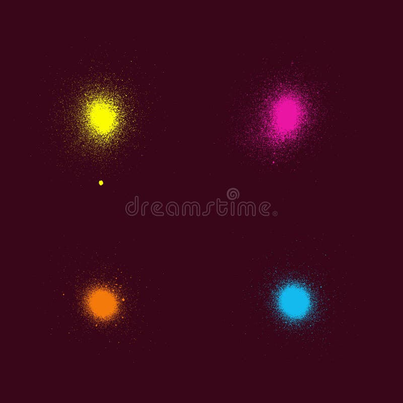 Graffiti Sprayed Dots Collection in Multiple Color Over Burgundy Stock ...