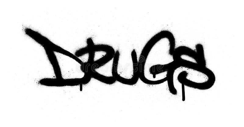 Graffiti Sprayed Drugs Word in Black Over White Stock Vector ...