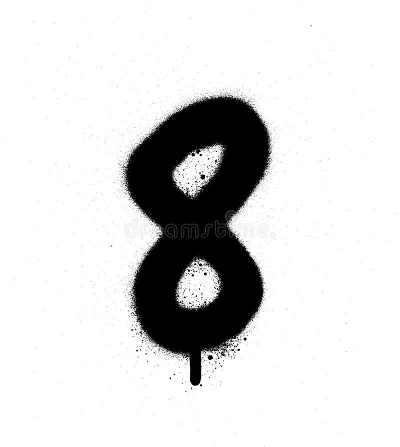 Graffiti Sprayed Number 8 Eight in Black on White Stock Vector ...