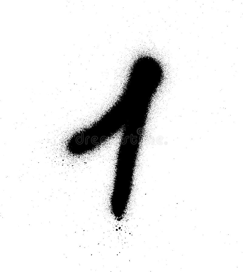 Graffiti Sprayed Number 1 One in Black on White Stock Vector ...