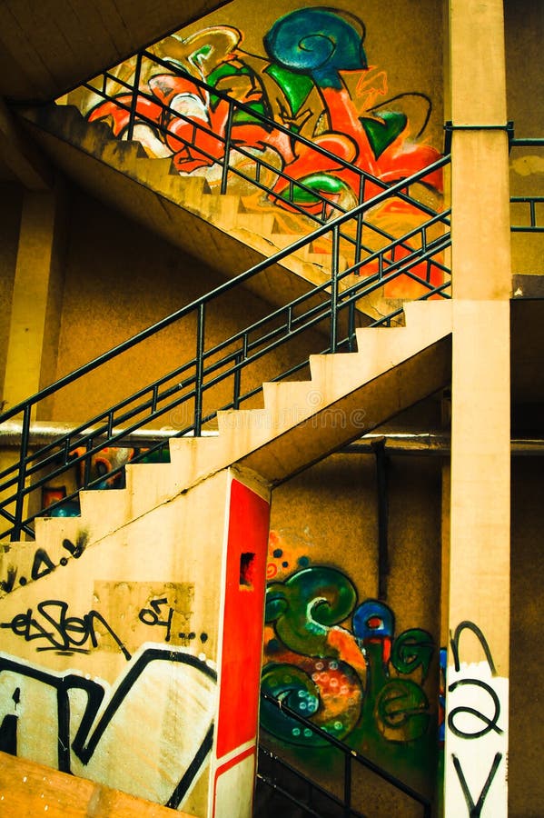 Graffiti Public Staircase China Urban Art Editorial Photography - Image ...