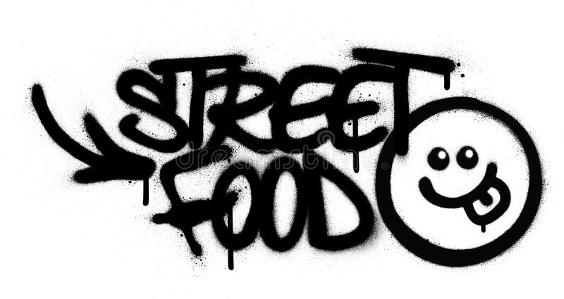 Graffiti Street Food Text with Icon Sprayed Over White Stock Vector ...