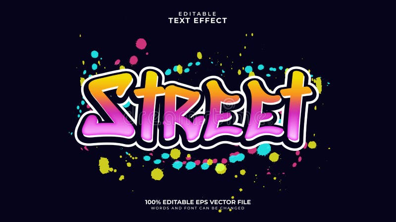Graffiti Street Text Effect, Editable Text Effect Stock Vector ...