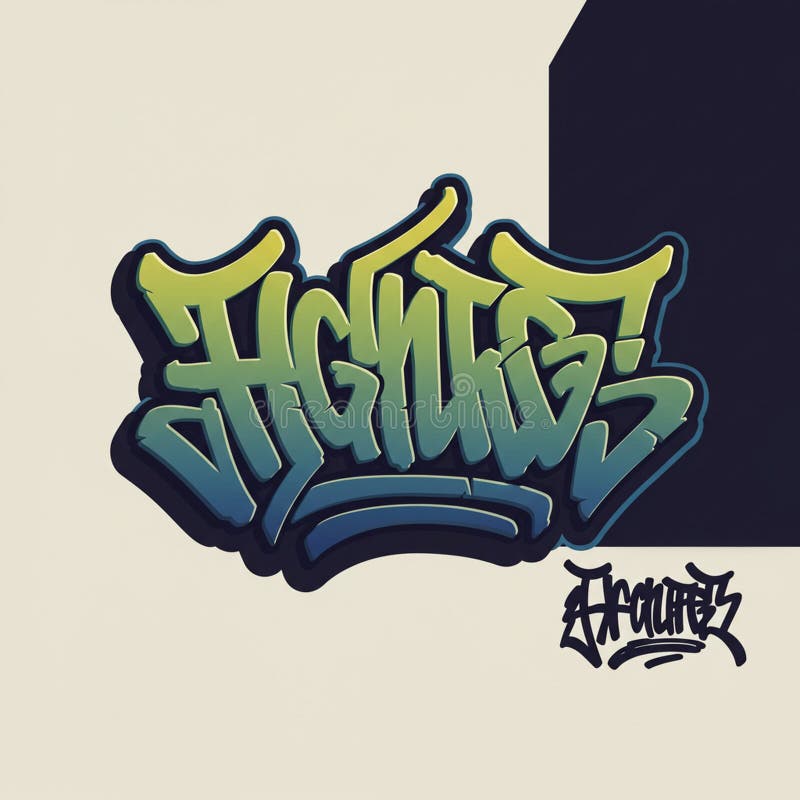 Graffiti-style Artwork Features Bold, Stylized Letters in Gradient ...