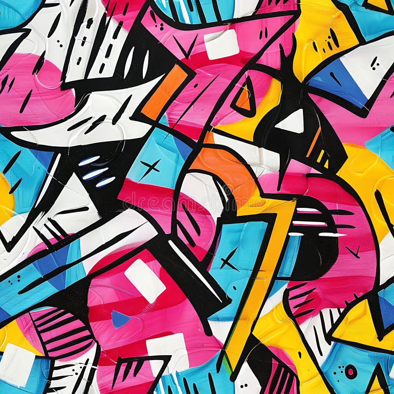 Graffiti Style Background Repeating Pattern Stock Illustration ...