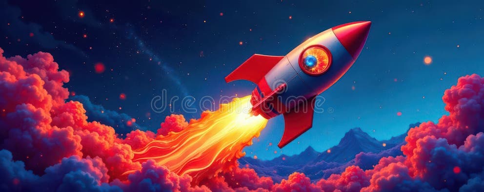 Graffiti Style Browser Interface with SEO Rocket Soaring through Pixels ...