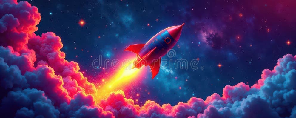 Graffiti Style Browser Interface with SEO Rocket Soaring through Pixels ...