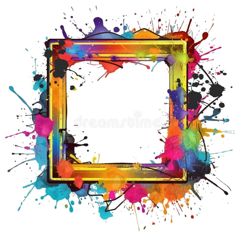 Graffiti Style Colorful Artistic Painted Frame Border Pattern with ...