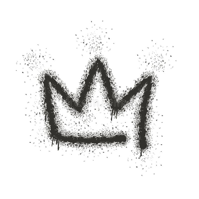 Graffiti Style Crown with Overspray in Black Over White. Sprayed Crown ...