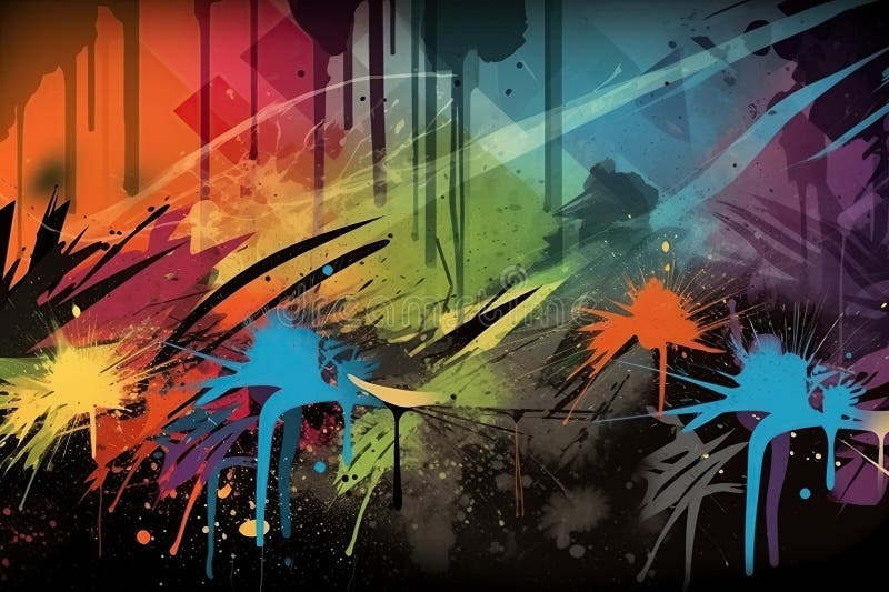 Graffiti Style Design Background in Bright Colors Stock Image - Image ...