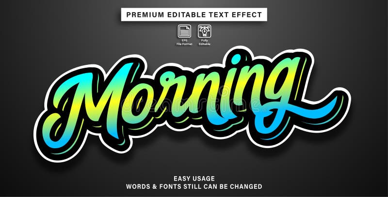 Graffiti Style Monday Editable Text Effect Stock Vector - Illustration ...