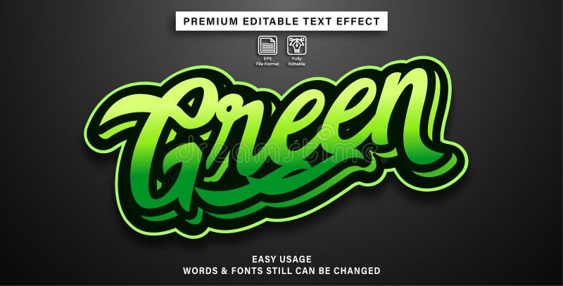 Graffiti Style Green Editable Text Effect Stock Vector - Illustration ... Graffiti Style Green Editable Text Effect Stock Vector - Illustration ...