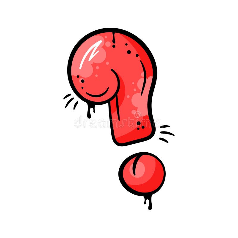 Graffiti Style Hand Drawn Icon of Query, Question Mark, Ready for ...