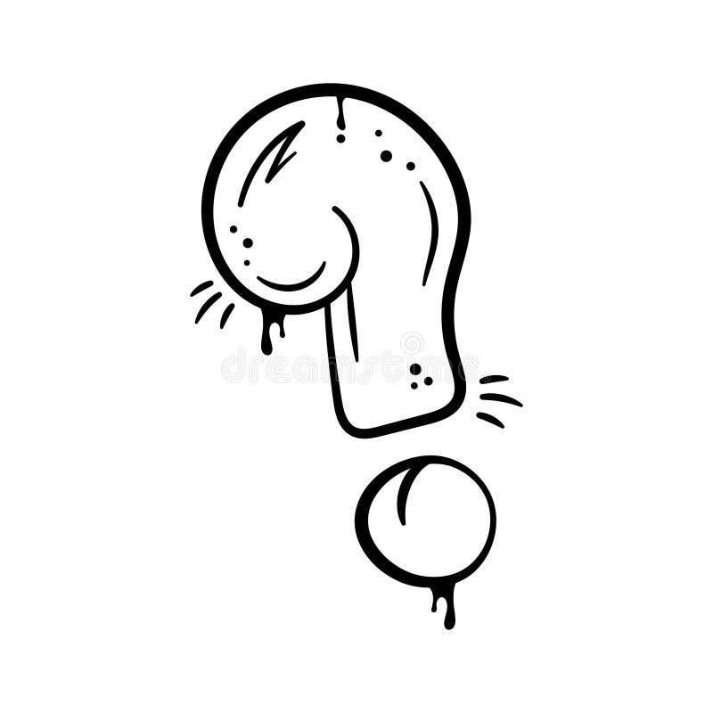 Graffiti Style Hand Drawn Icon of Query, Question Mark, Ready for ...
