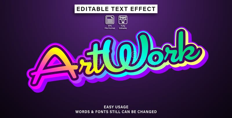 Graffiti Style Nature Editable Text Effect Stock Vector - Illustration ...