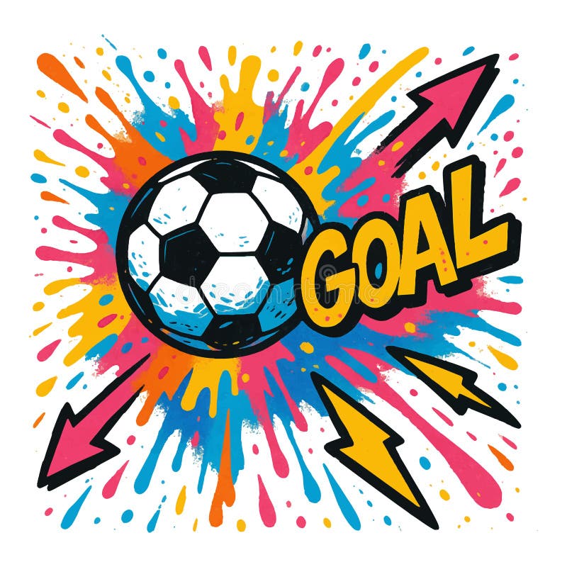 Graffiti Style Vector Illustration of a Soccer Ball Exploding with ...