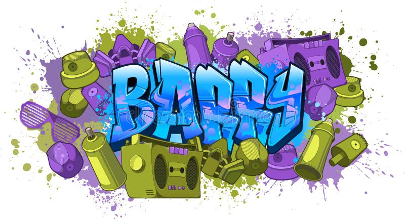 Graffiti Styled Name Design - Barry Stock Illustration - Illustration ...