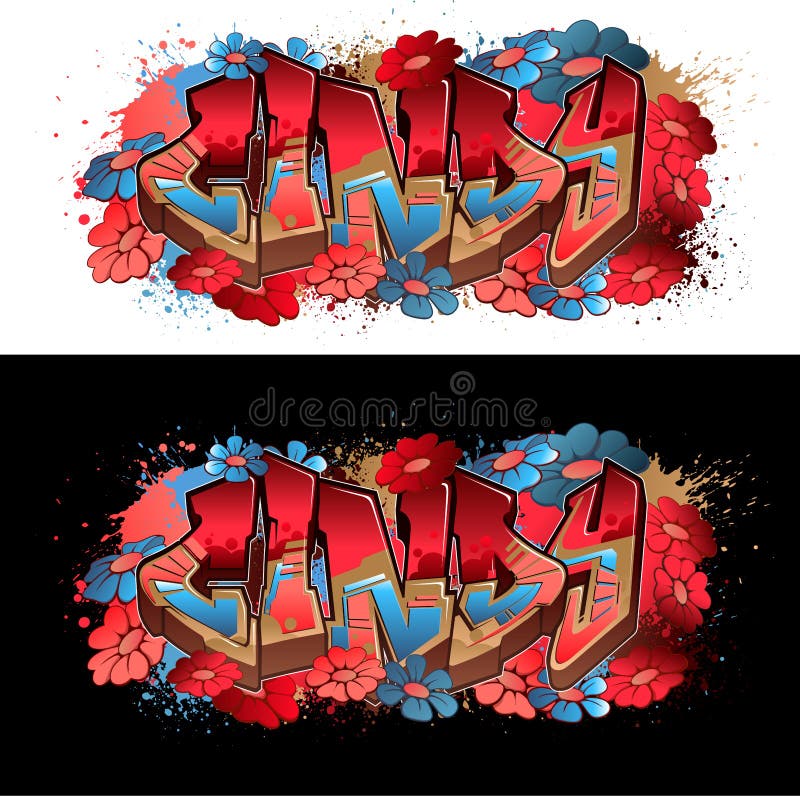 Graffiti Styled Name Design - Cindy Stock Vector - Illustration of ...