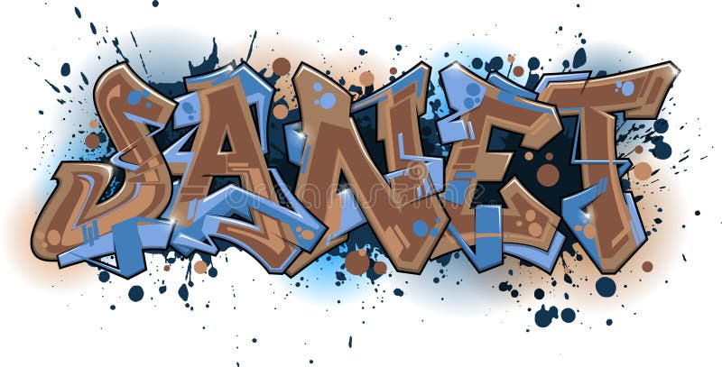 Graffiti Styled Name Design - Janet Stock Illustration - Illustration ...
