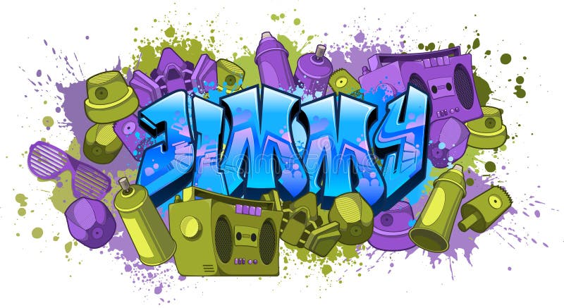Graffiti Styled Name Design - Jimmy Stock Vector - Illustration of ...