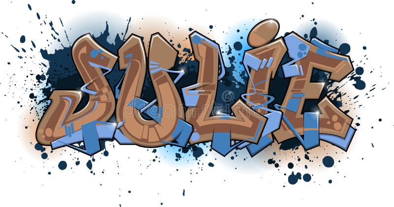 Graffiti Styled Name Design - Julie Stock Illustration - Illustration ...
