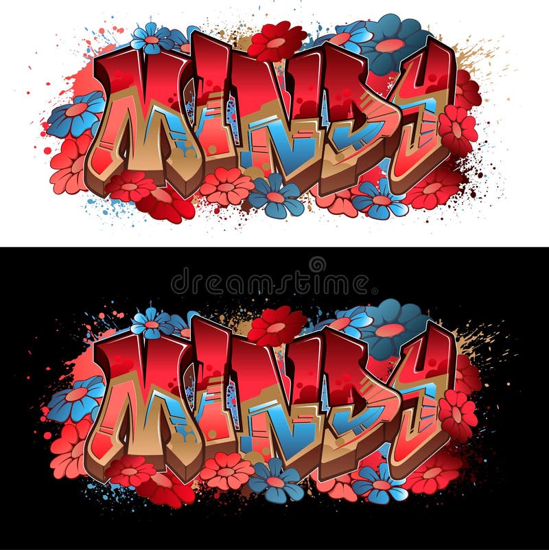 Graffiti Styled Name Design - Mindy Stock Vector - Illustration of ...