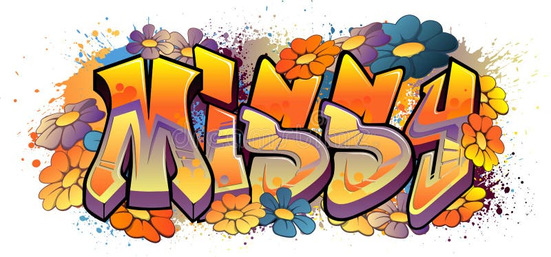 Graffiti Styled Name Design - Missy Stock Vector - Illustration of ...