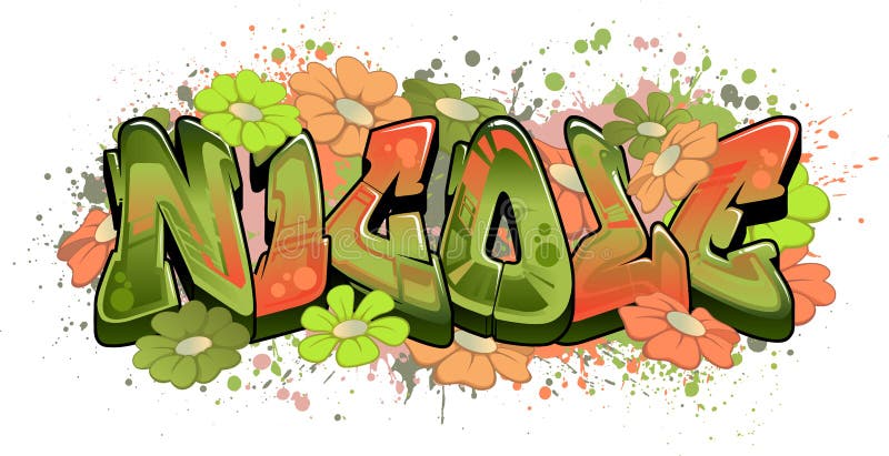 Graffiti Styled Name Design - Nicole Stock Vector - Illustration of ...
