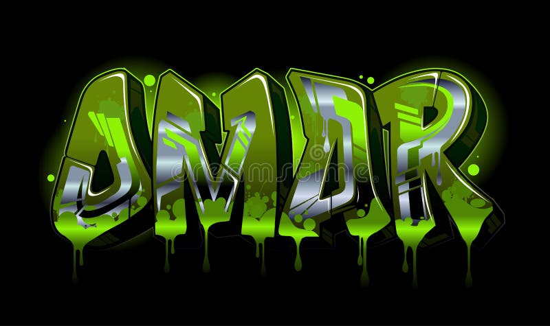 Graffiti Styled Name Design - Omar Stock Illustration - Illustration of ...