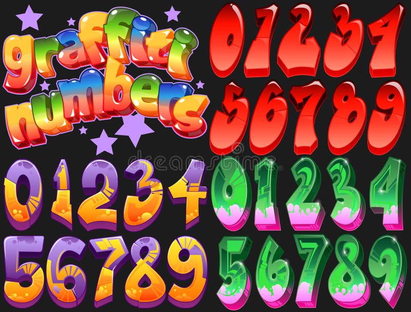 Graffiti Styled Numbers and Digits in an Urban Street Art Tagging ...