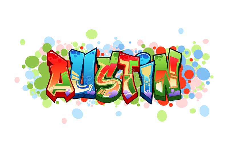 Graffiti Styled Vector Graphics Design - Austin Stock Vector ...