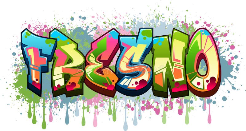 Graffiti Styled Vector Graphics Design - Fresno Stock Vector ...