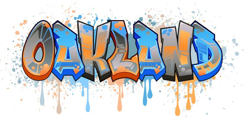 Graffiti Styled Vector Graphics Design - Oakland Stock Vector ...