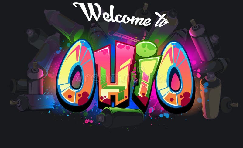 Graffiti Styled Vector Graphics Design - the State of Ohio Stock Vector ...