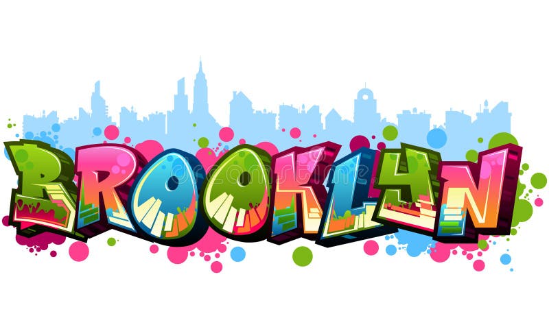Brooklyn - Graffiti Styled Vector Logotype Design Stock Vector ...