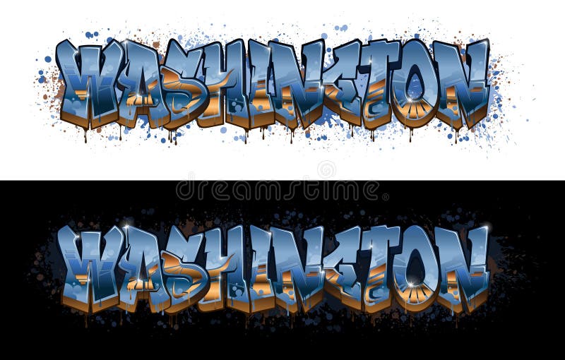 Graffiti Styled Vector Graphics Logotype Design - Washington Stock ...
