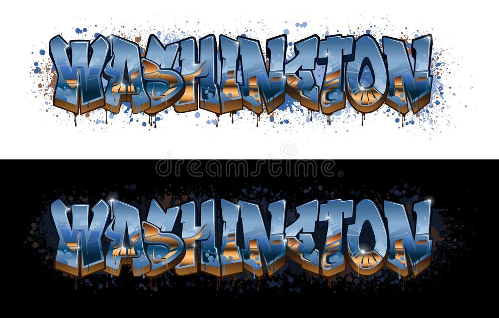 Graffiti Styled Vector Graphics Logotype Design - Washington Stock ...