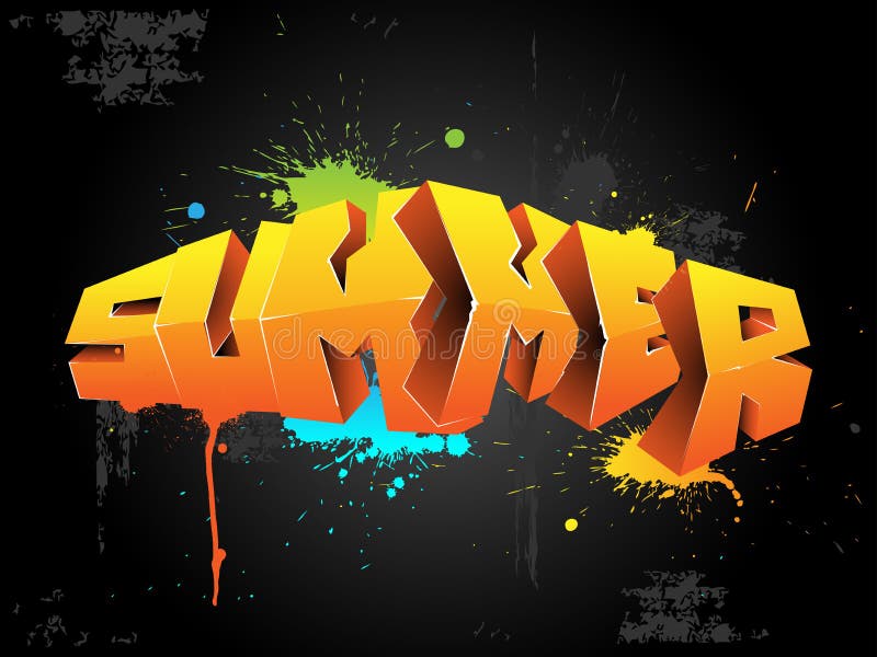 Graffiti Set. Summer, Star, Wtf, Music, Paint, Name Words Stock ...